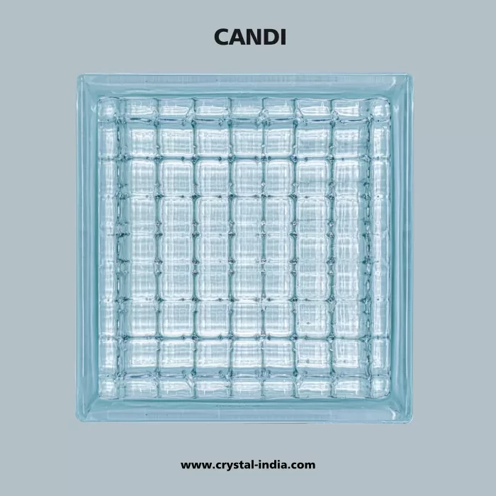 Mulia Clear Glass Block Candi 190x190x90mm - Crystal-India